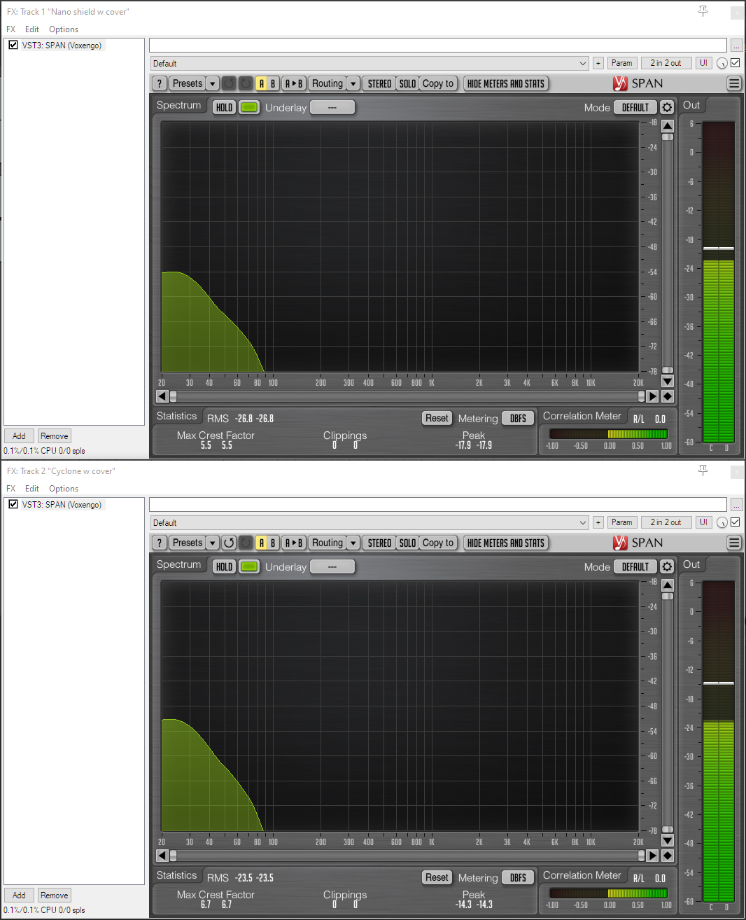 Cyclone and Nano Shield: comparing handling noise – Dr Badphil